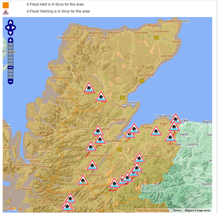 Flood warnings; prepare for flooding. - Albyn